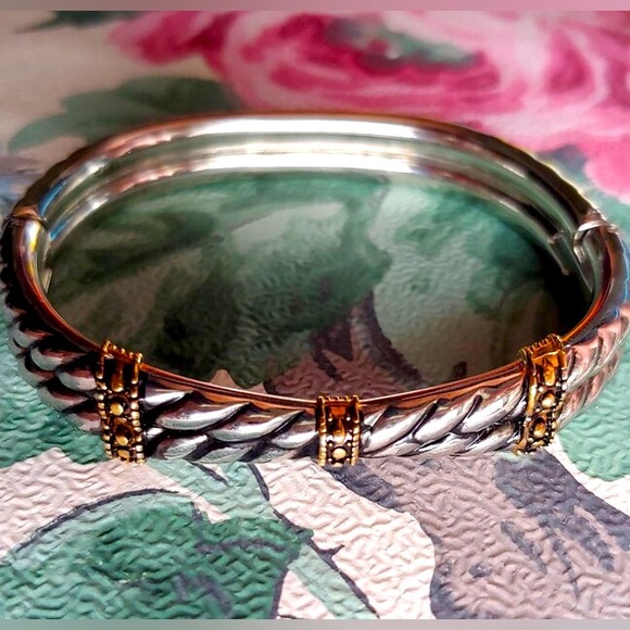 Jewelry | Vintage 199s Silver Bracelet With Gold Accent | Poshmark